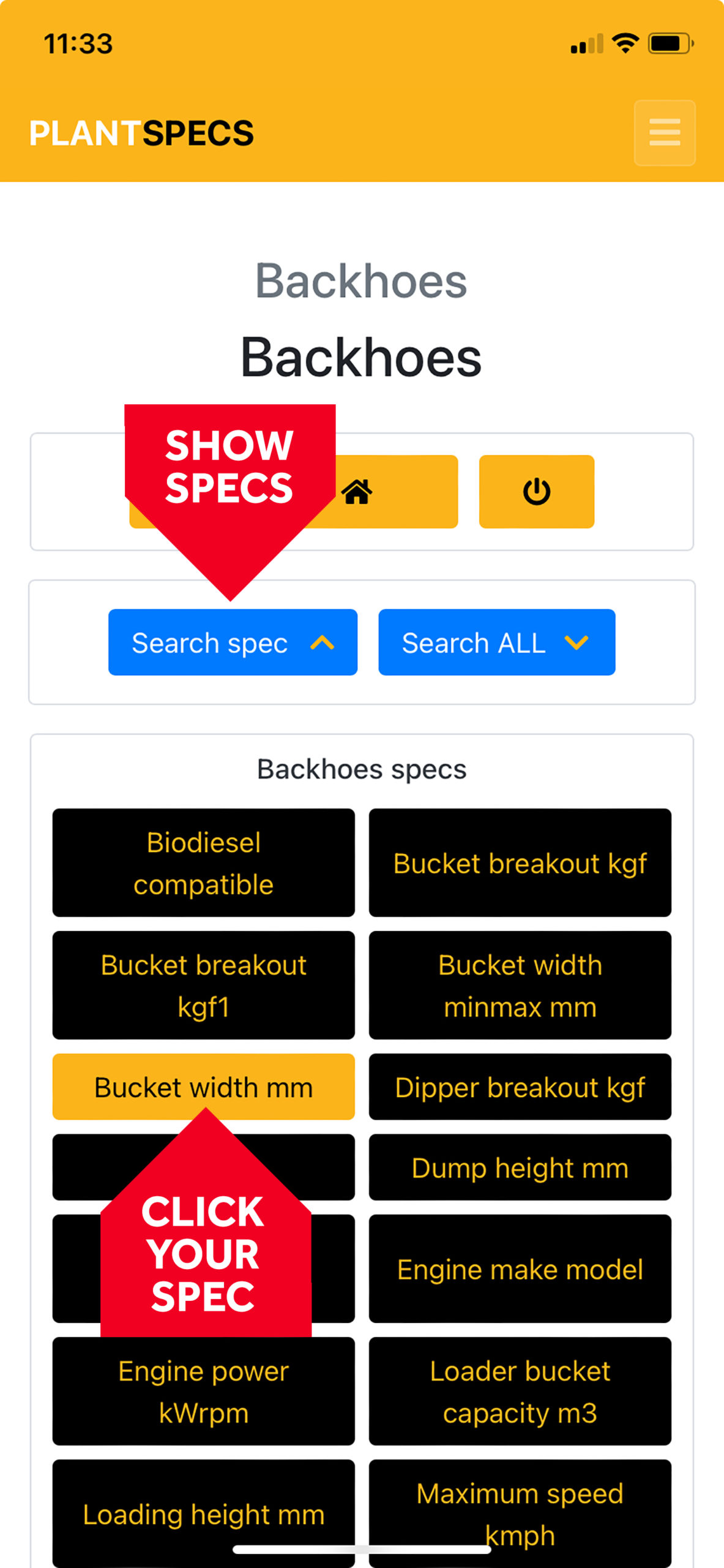 Plant Specs Online – Australia’s Leading Earthmoving Database